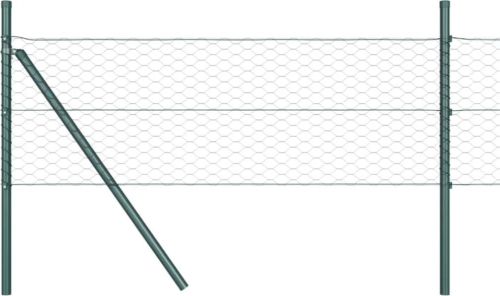Hexagonální kotvení plotu 50 x 0,5 m Ocel potažená PVC Šedá 3352839