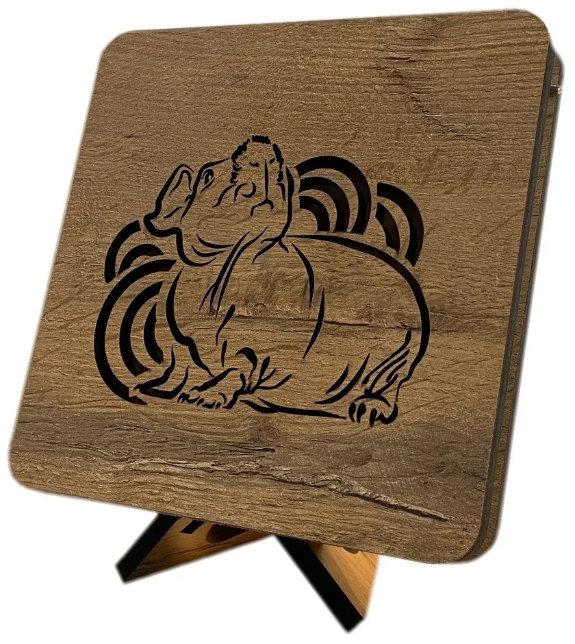 Li-Go "Skinny morče" lampa 19x19cm provedení povrchu: ořech