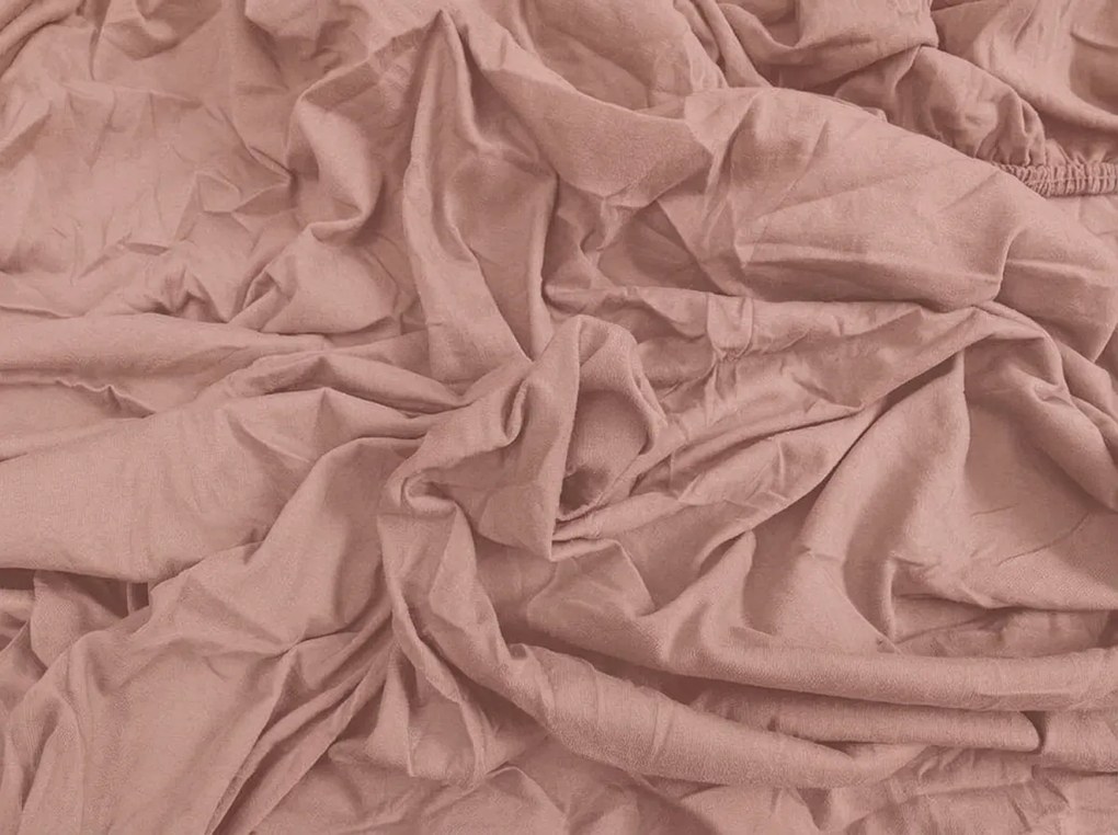 Jersey prostěradlo růžovohnědé 90 x 200 cm