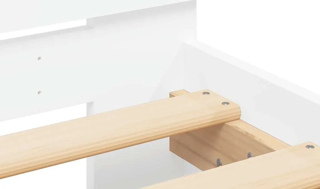 vidaXL Rám postele s čelem 140 x 190 cm Kompozitní dřevo [3207497] Barva: Bílá