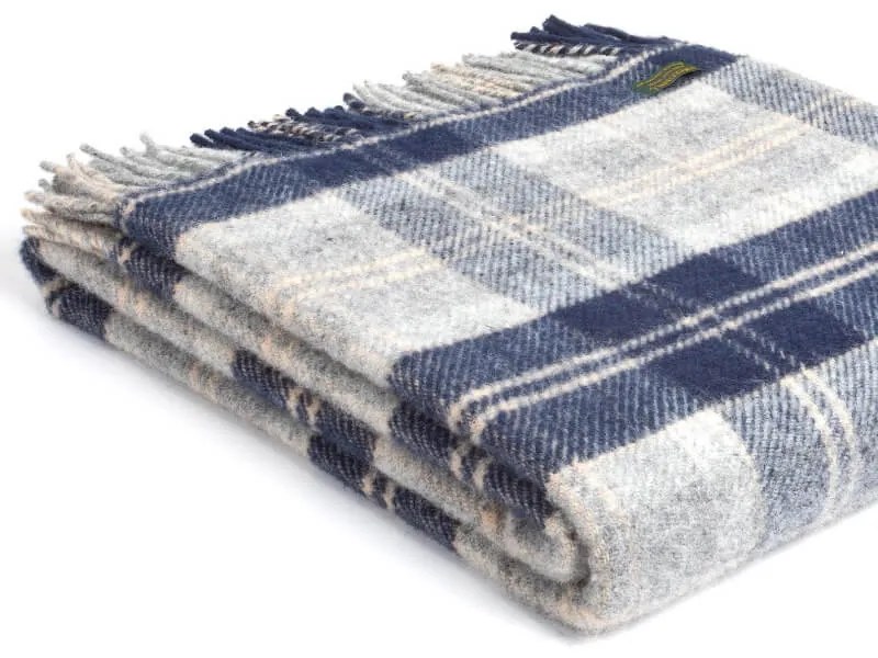 Vlněná deka Navy Bannockbane 183 x 150 cm Tweedmill