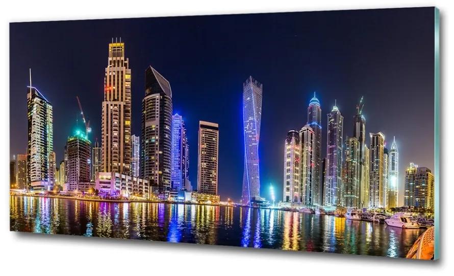 Wallmuralia Foto obraz fotografie na skle Noční Dubai 100x50