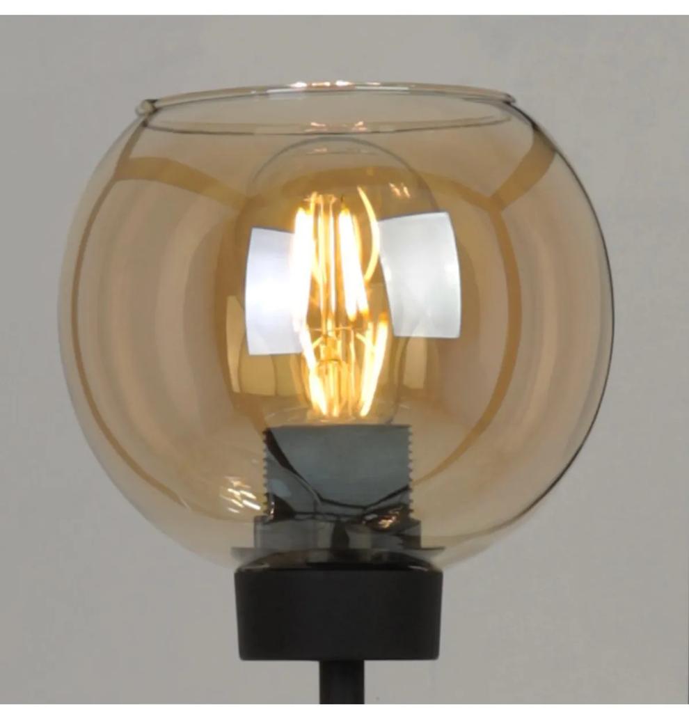 Podlahová lampa HAGA CAGE, 3x grafitové skleněné stínítko v kovovém rámu (mix 3 barev)
