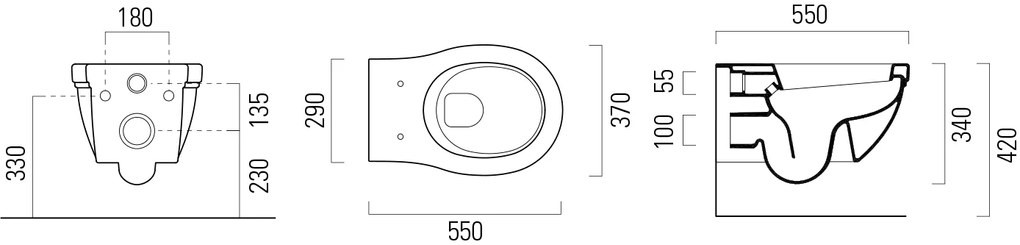 GSI Sapho Classic 871211 WC závěsné 55 x 37 cm