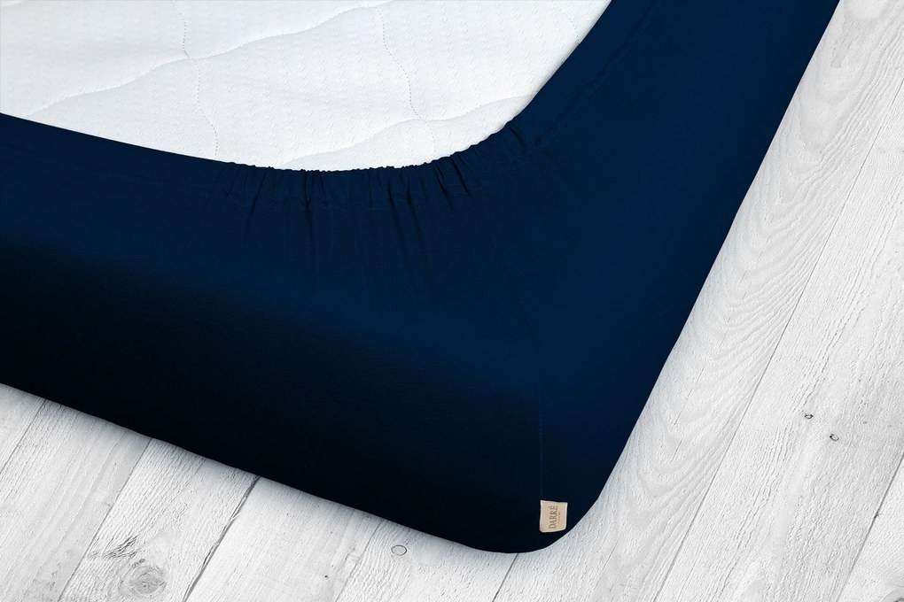 Jersey prostěradlo tmavě modré na výšku matrace do 20 cm Velikost: 180 x 200