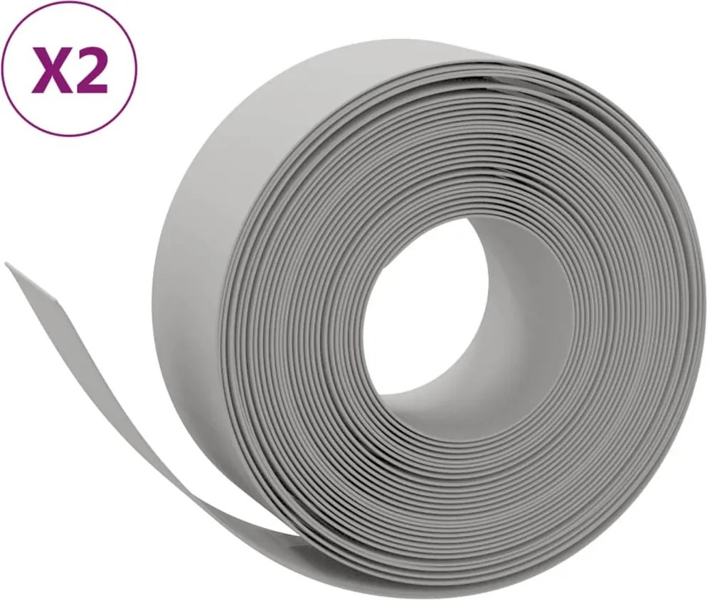 Travní lemy 2 ks šedé 10 m 20 cm polyethylen 3155452