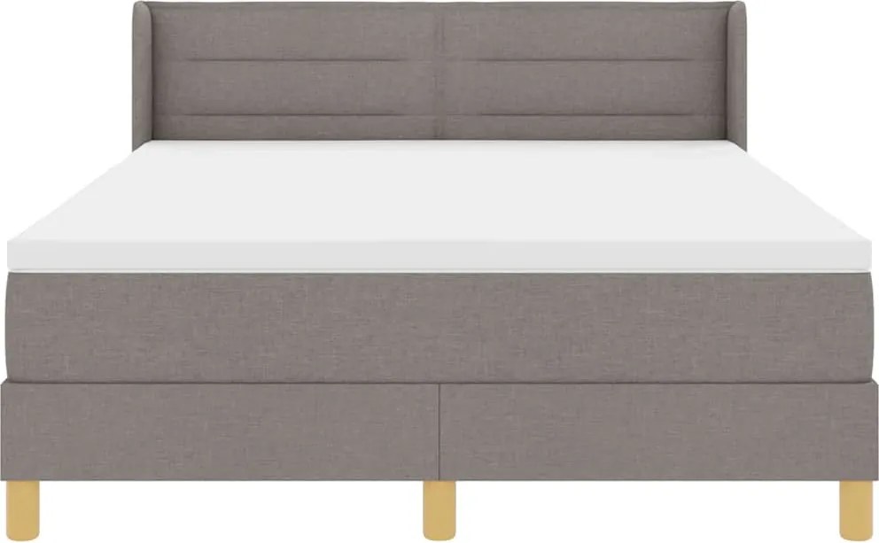 Postel s boxspringem s čelo Taupe 200 x 140 cm textil 3341234