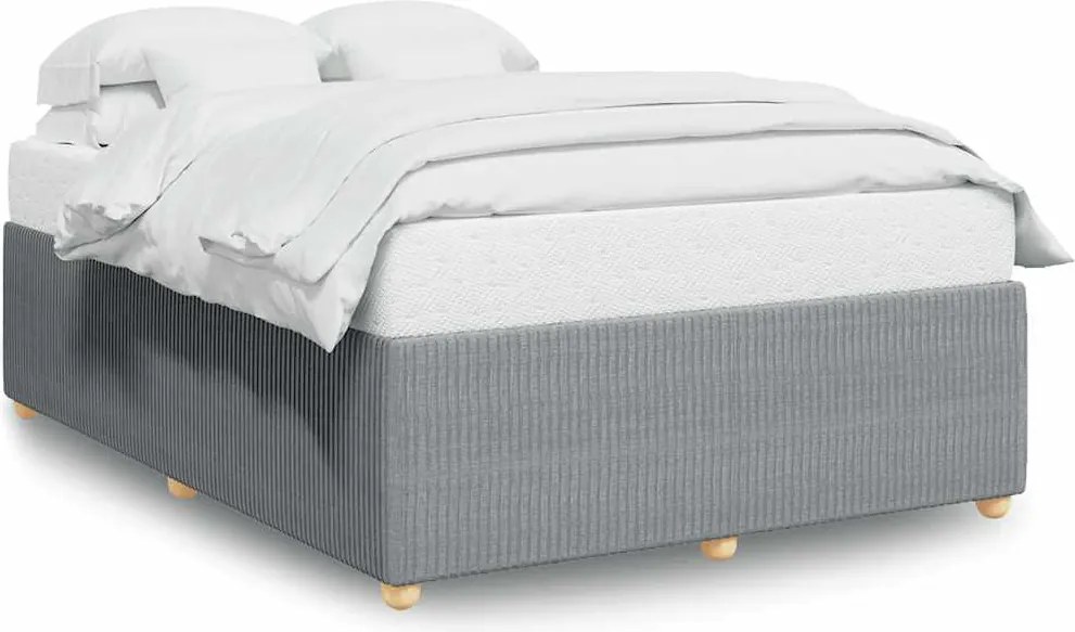 Rám postele bez matrace světle šedý 140 x 190 cm textil 3284935