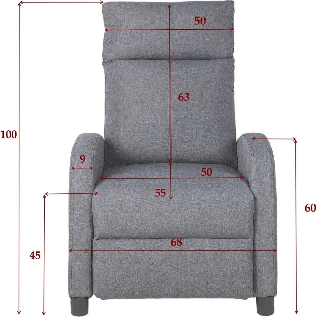 LuxuryForm DESIGN Televizní křeslo RUFO s polohováním - šedé