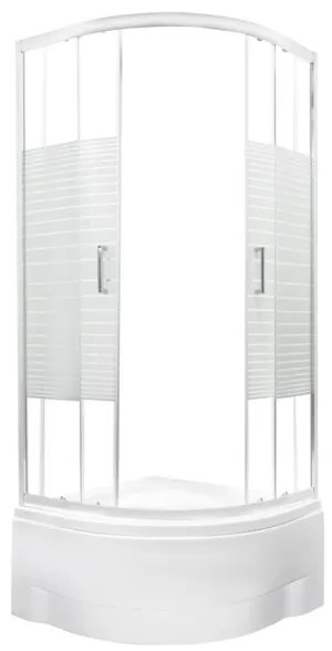 Novoterm Čtvrtkruhový sprchový kout NV-Madera 80x80 chrom/potisk + vanička vysoká