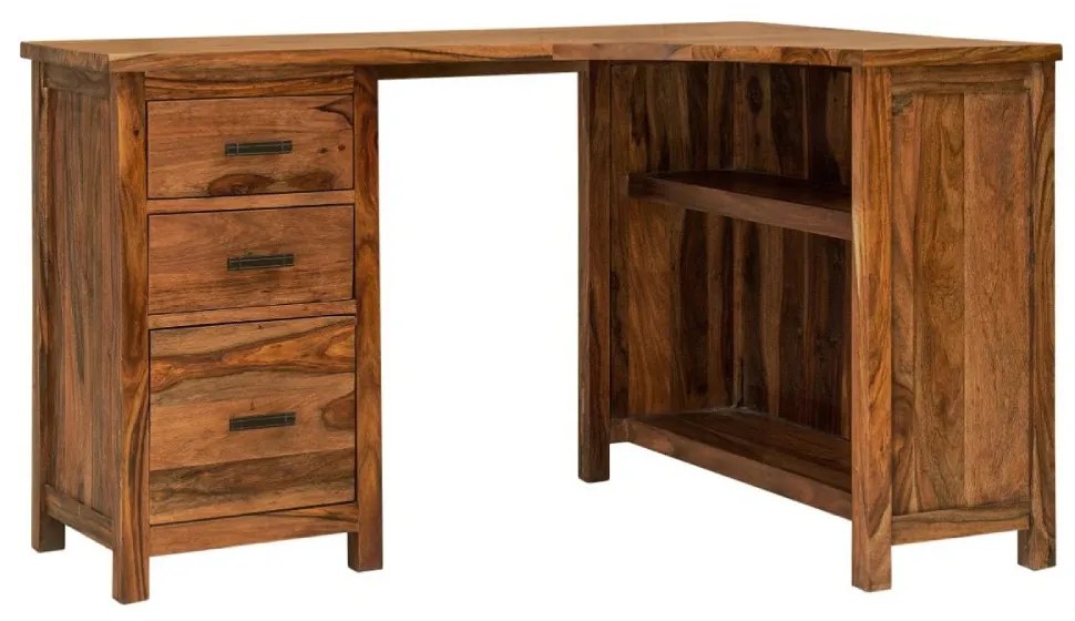 Massive home | Rohový psací stůl z palisandrového dřeva Massive Home Irma Palisandr Ořech