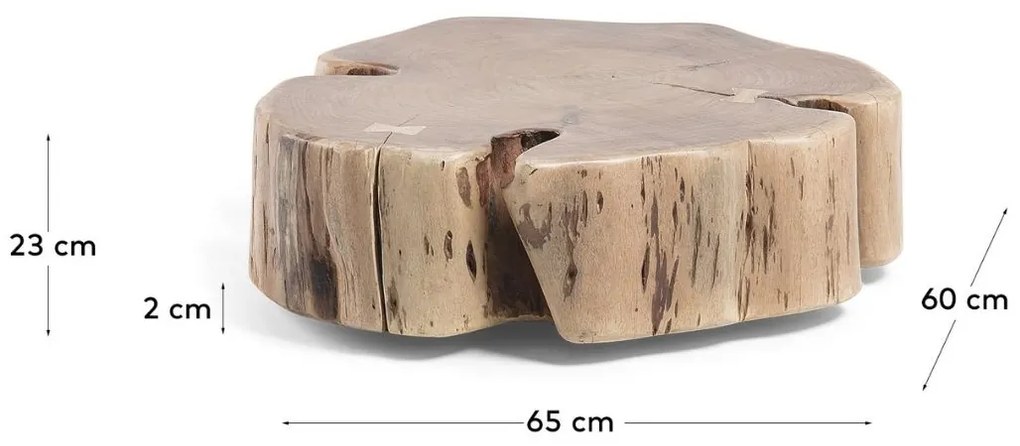 Dřevěný konferenční stolek Kave Home Essi 65 x 60 cm