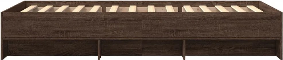 Rám postele bez matrace hnědý dub 100 x 200 cm kompozitní dřevo 3295673