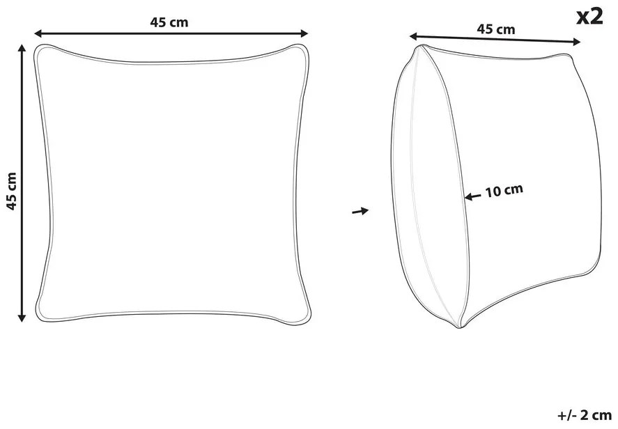 Sada 2 ozdobných polštářů 45 x 45 cm Vally (modrá). 1079940