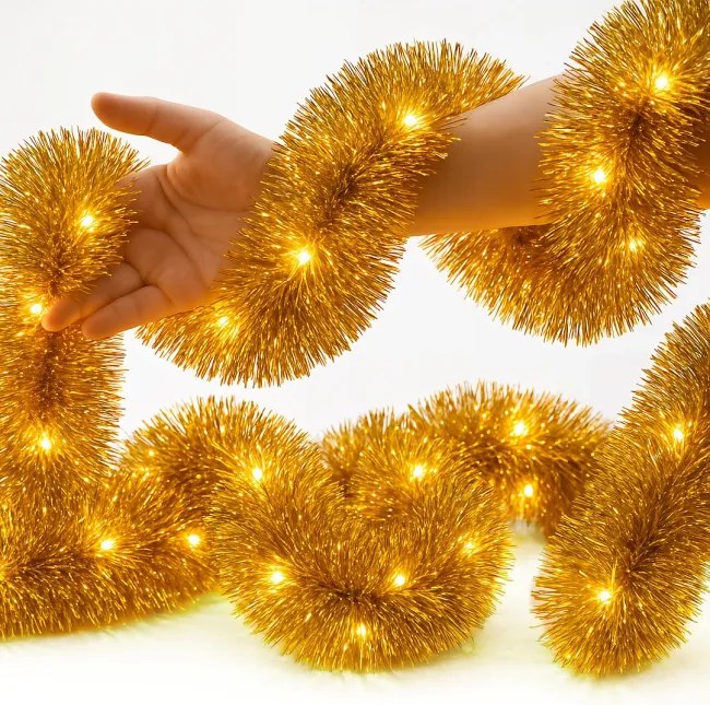 LED vánoční girlanda na stromeček zlatá