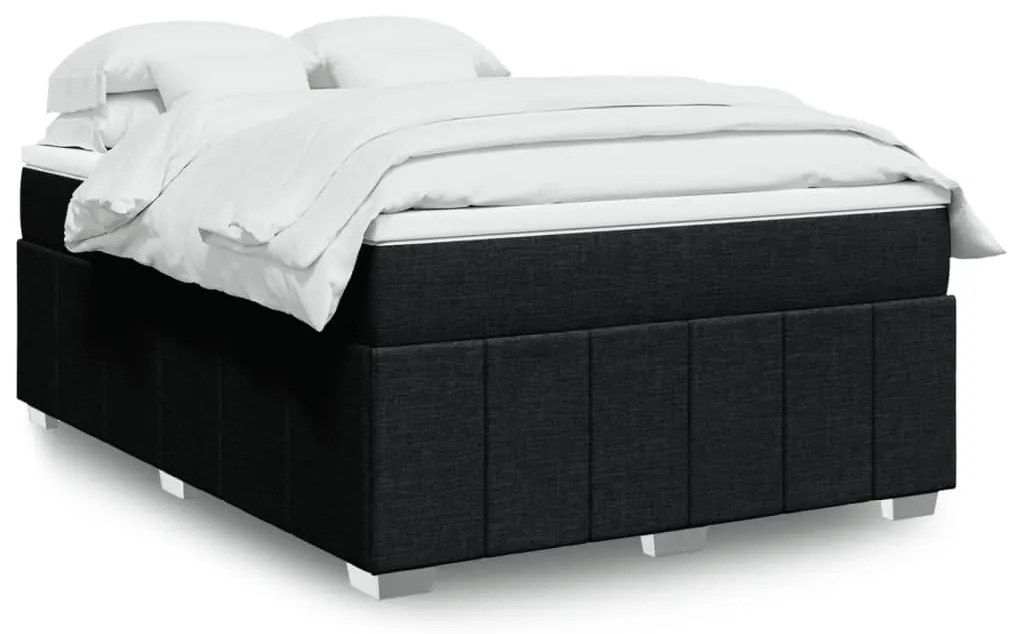 Box spring postel s matrací černá 140x200 cm textil 3285479