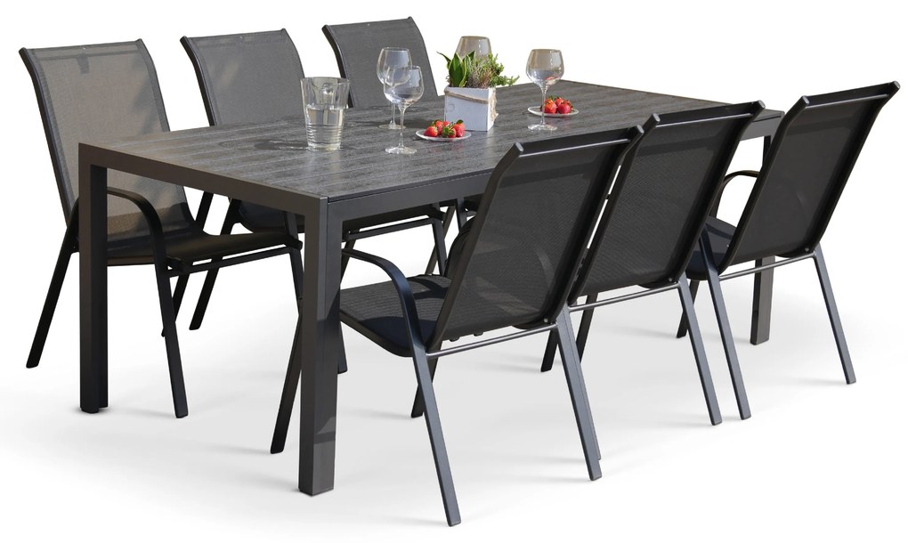 Noela Zahradní jídelní set Viking XL 190cm + 6x kovová židle Ramada