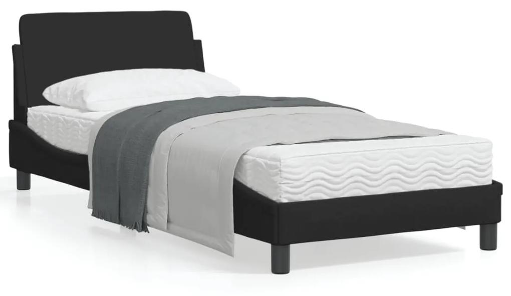 vidaXL Rám postele s čelem černý 90x200 cm textil
