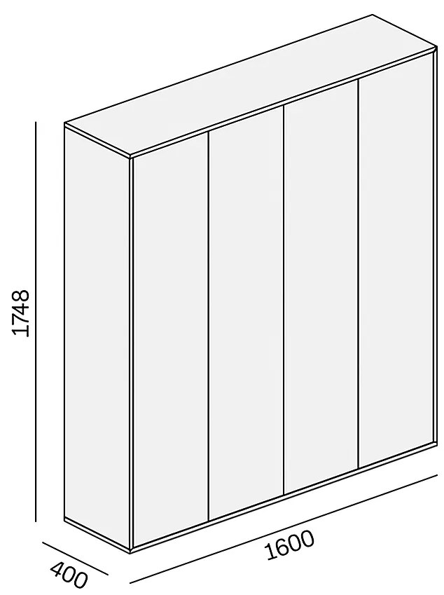 PLAN Skříň vysoká s dveřmi BLOCK Wood