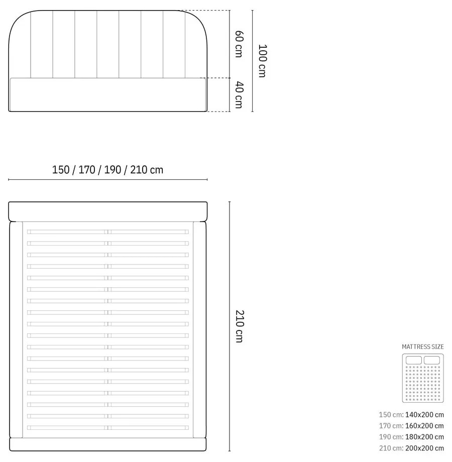 Zelená čalouněná dvoulůžková postel s úložným prostorem s roštem 140x200 cm Juno – Windsor &amp; Co Sofas