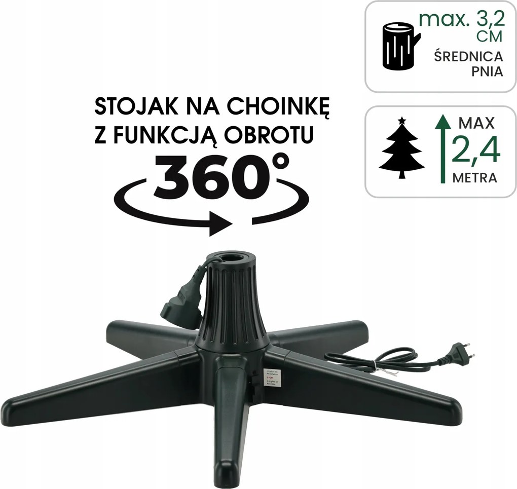 Otočný Stojan Na Vánoční Stromek O Délce 3,2 CM S Regulací O 360 Stupňů