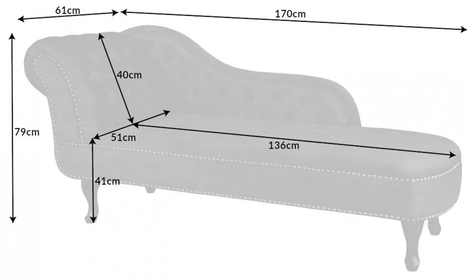 Massive home | Lenoška Chesterfield 170cm šedá samet