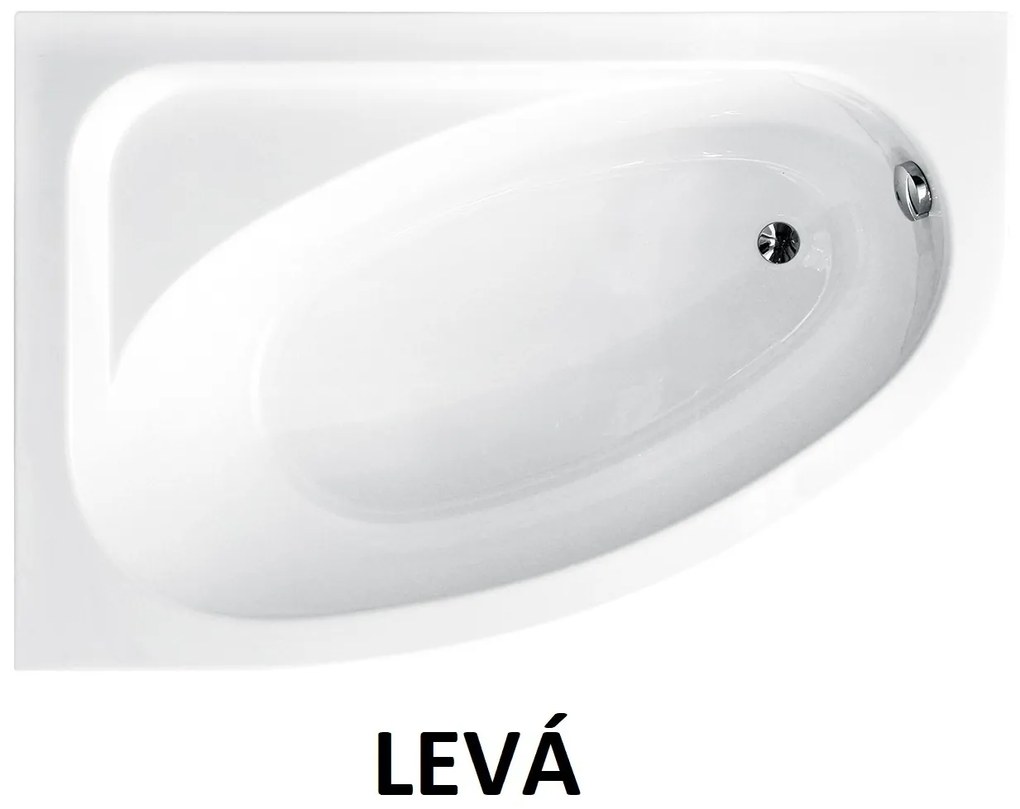BESCO Asymetrická vana CORNEA Nožičky k vaně - S nožičkami, Rozměr vany - 150 × 100 cm, Způsob provedení - Levé - VANCOR150L+OLVPINOZ