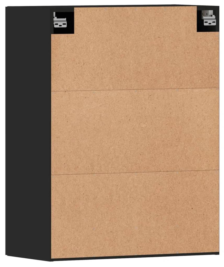 Nástěnné skříňky 2 ks černé kompozitní dřevo,  3197898