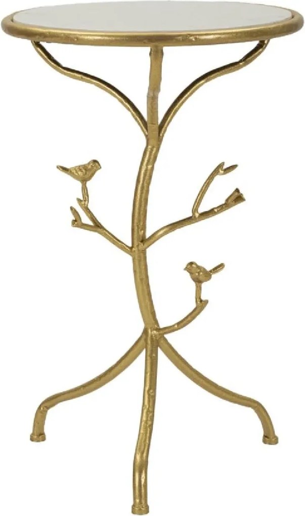 Odkládací stolek Birds 38 cm zlatý/mramor