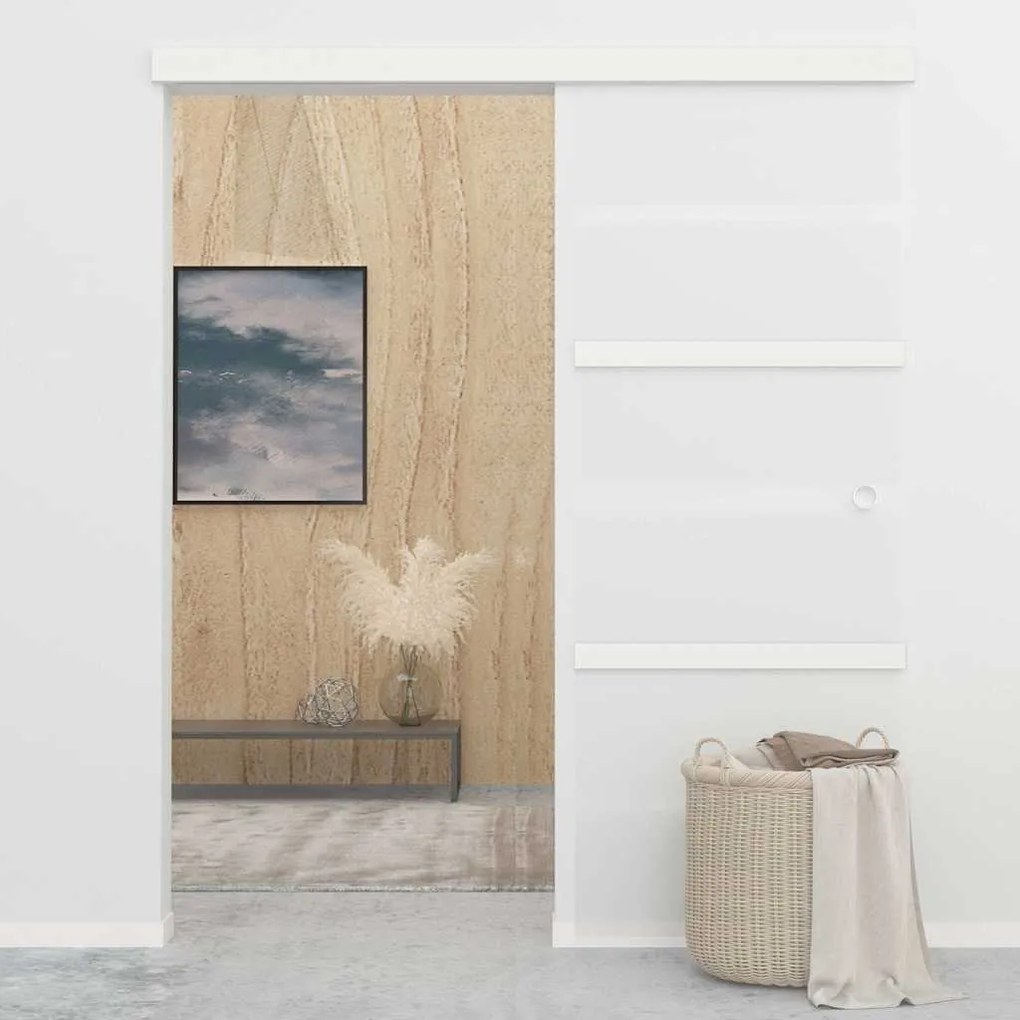 Posuvné dveře s měkkými zarážkami ESG sklo a hliník 76 x 205 cm 288061