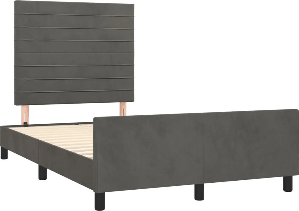 Rám postele bez matrací tmavě šedá 120x190 cm samet 3270585