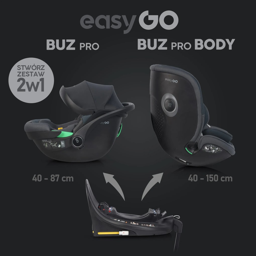 Autosedačka EasyGo Buz Pro Body Granito