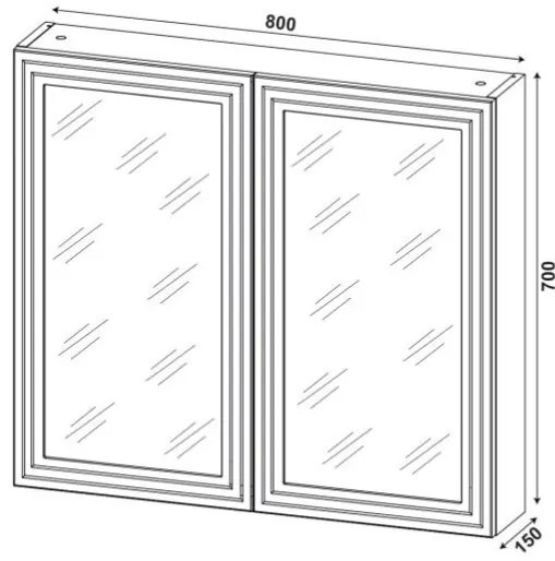 Závěsná zrcadlová skříňka TORETO 80 Halmar