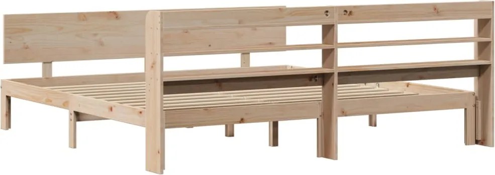 Rám postele s čelem 200 x 200 cm masivní borové dřevo 3306835