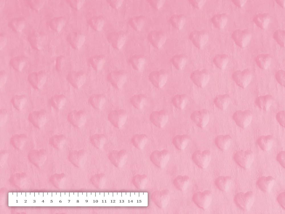 Biante Dětský povlak na polštář Minky 3D srdíčka MKS-003 Světle růžový 70 x 90 cm