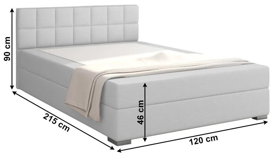 Jednolůžková postel Boxspring 120 cm Ferrati (šedohnědá). 1016096