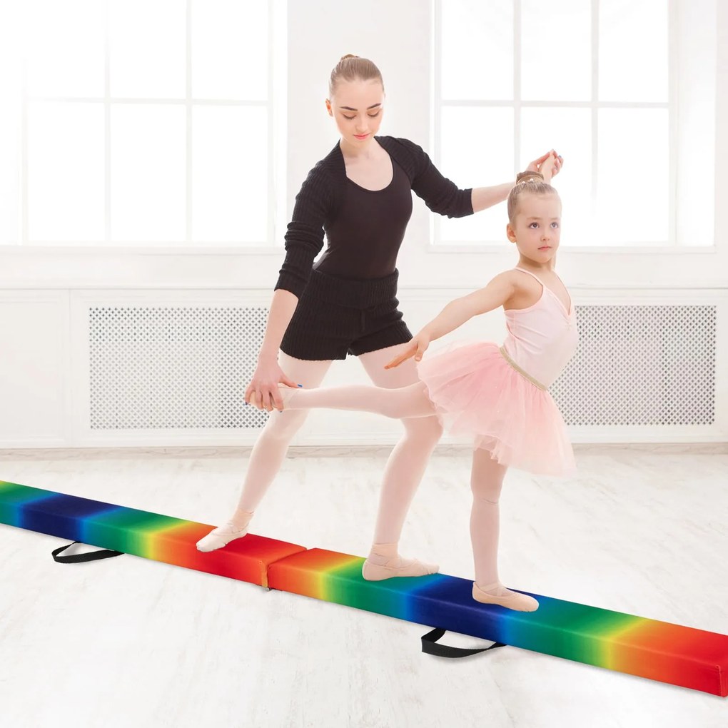 Costway 270 cm kladina dětská kladina skládací gymnastická kladina s rukojetí