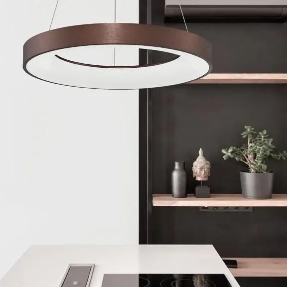LED lustr Rando Thin 60 3000K hnědá