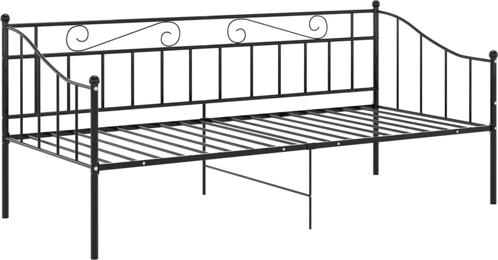vidaXL Rám postele/pohovky kovový 90 x 200 cm [324773] Barva: Černá