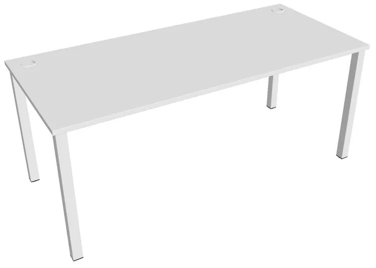 Stůl pracovní rovný 180 cm - Hobis Uni US 1800 Dekor stolové desky: bílá, Barva nohou: bílá