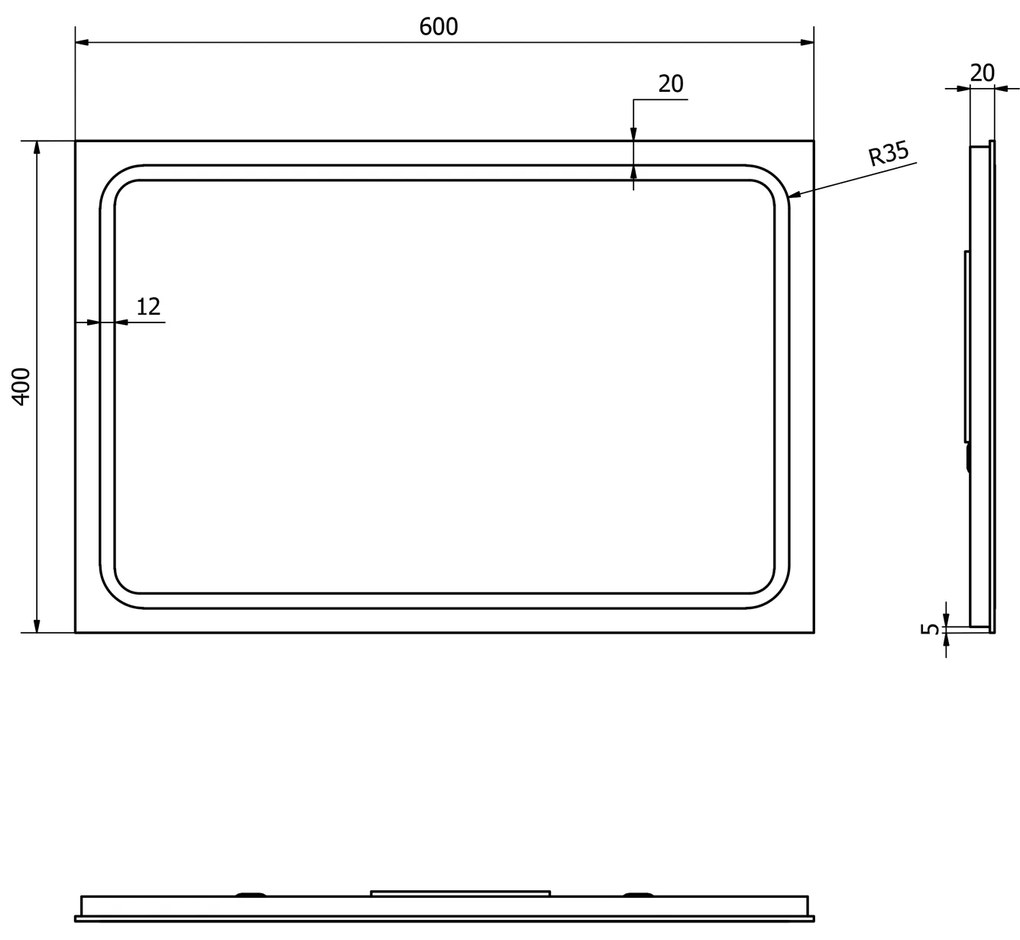 Sapho Gemini II 40 x 60 cm zrcadlo s LED osvětlením GM040