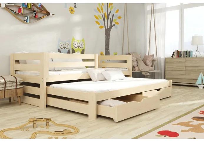 Dřevěná dětská postel Aaron s přistýlkou | BIANO