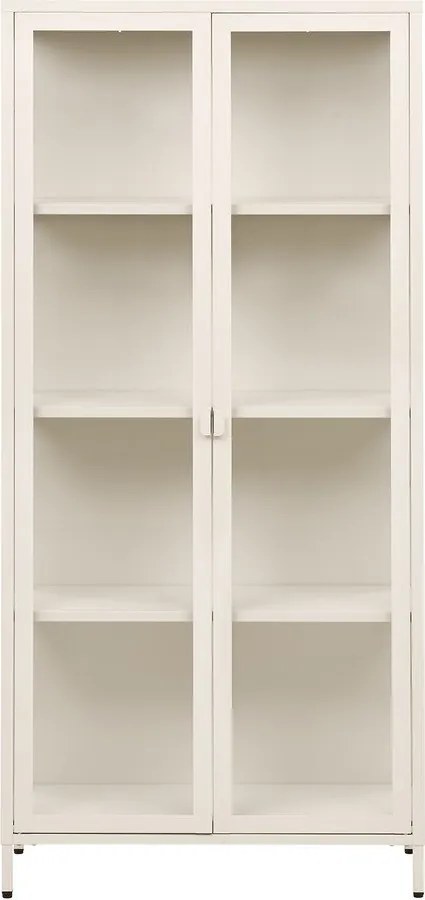 Krémová ocelová vitrína 80x175x35 cm Brisbane – House Nordic
