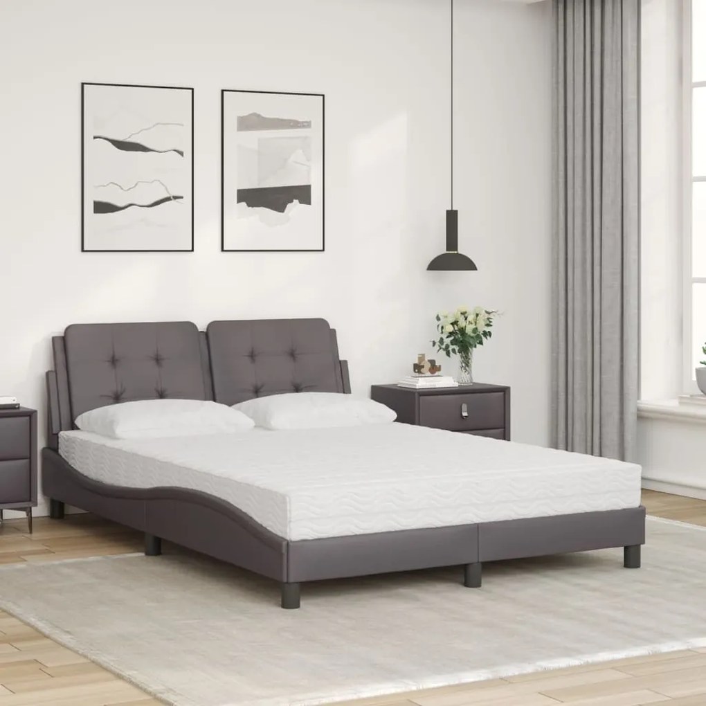 Rám postele bez matrace Zadar šedá 120 x 200 cm umělá kůže 3208855