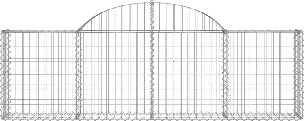 Klenuté gabionové koše 2 ks 200x30x60/80 cm pozinkované železo 3146068