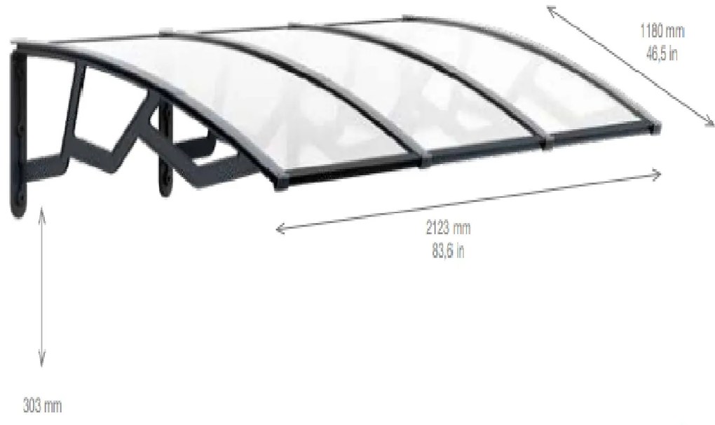 ARTPLAST Vchodová stříška 120x210cm, čirá