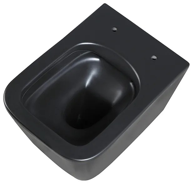 BPS-koupelny Závěsná WC mísa se SoftClose sedátkem HYD-4776, černá mat