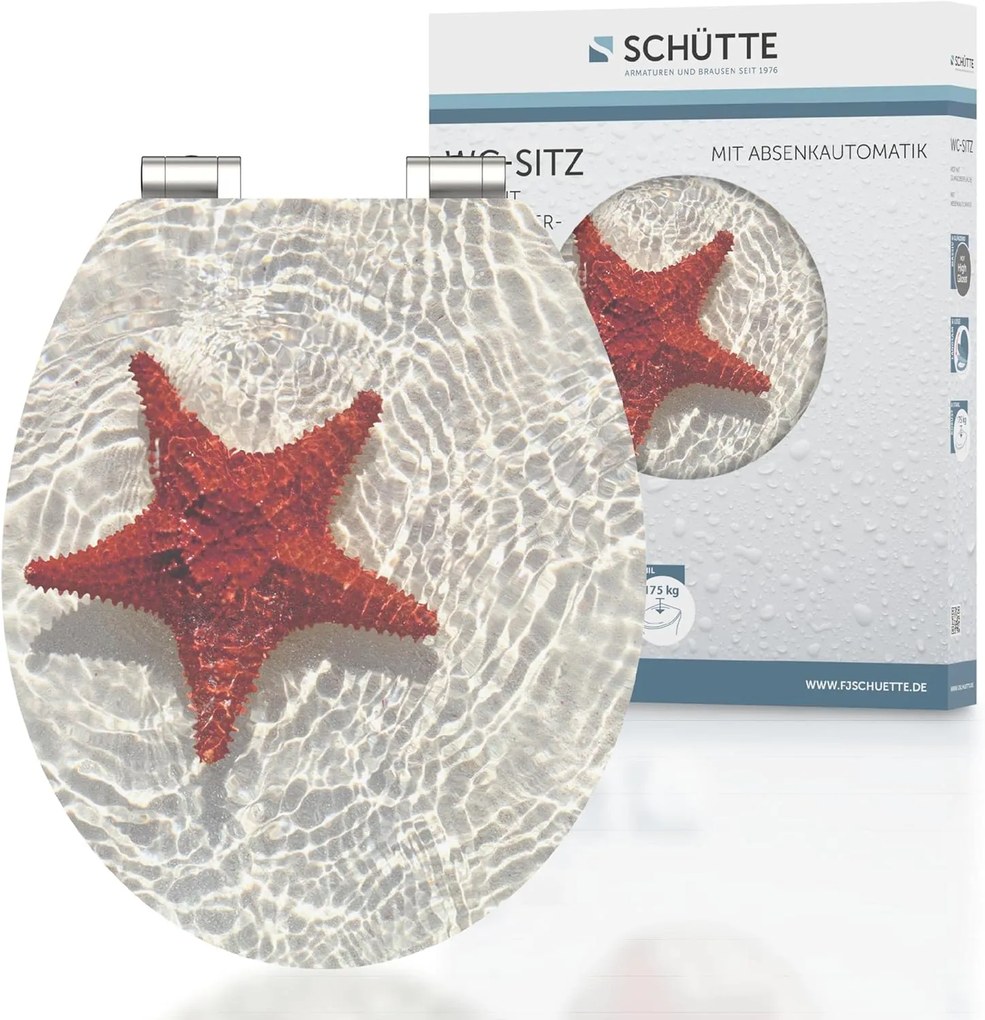 Eisl Sanitär WC prkénko MDF Soft Close Red Starfish High Gloss 80541