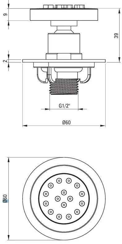 Deante Shower nozzle, round, concealed