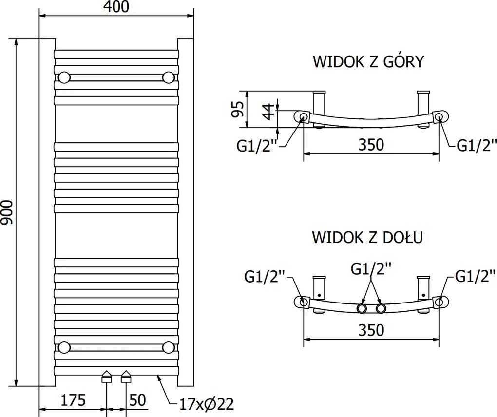 Mexen Ares, elektrické topné těleso 900 x 400 mm, 300 W, černá, W102-5900-400-6300-70
